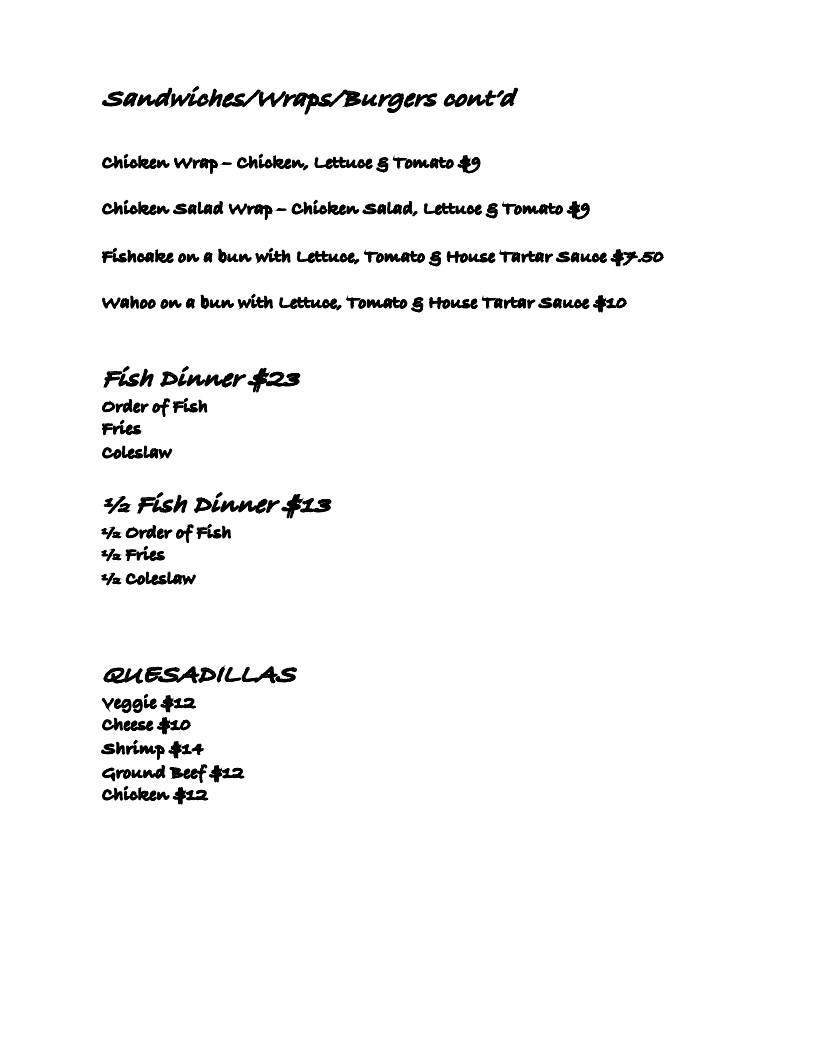 Café Olé | Menus.bm