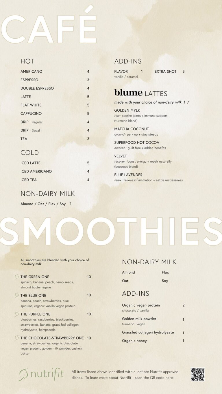 The Cloud | Menus.bm